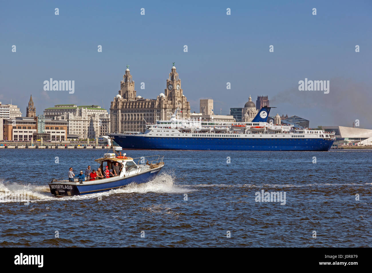 The cruise ship Ocean Countess leaves Liverpool on the first turnaround ...