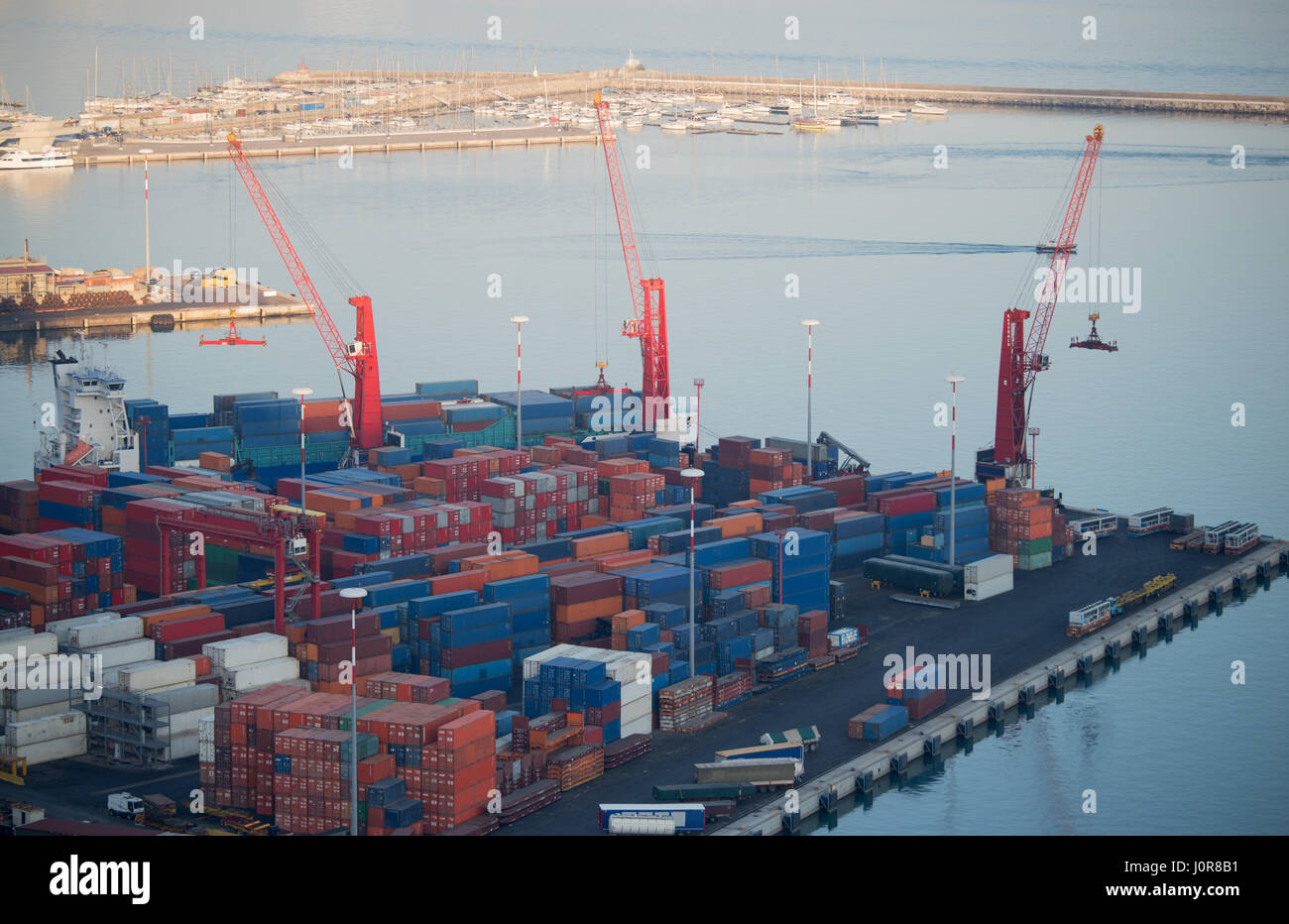 Elevated View Shipping Container Truck High Resolution Stock ...