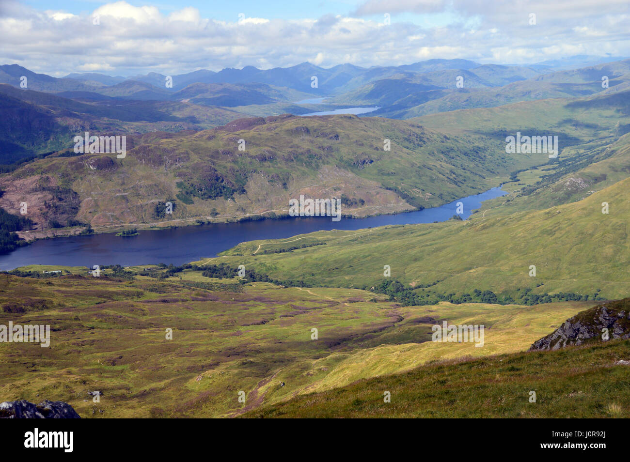 Glen Finglas Reservoir from the Summit of the Scottish Mountain Corbett ...