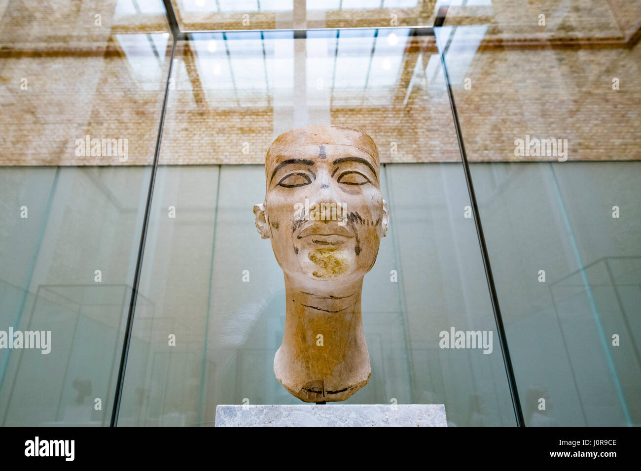 Interior of Neues Museum with bust of Nefertiti on Museum Island ...