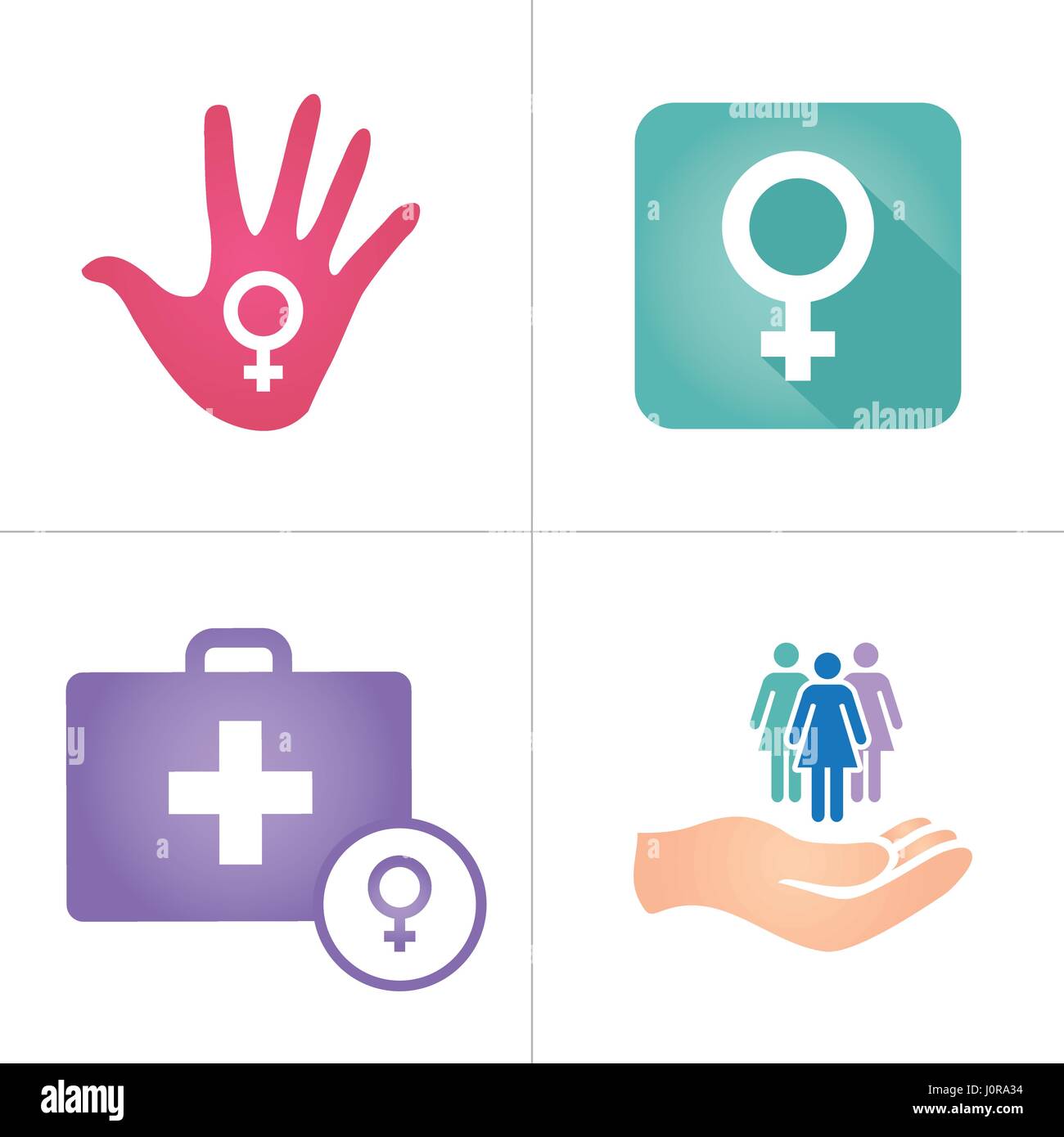 Colorful Women's Services Icon with Female Symbol Stock Vector Image ...