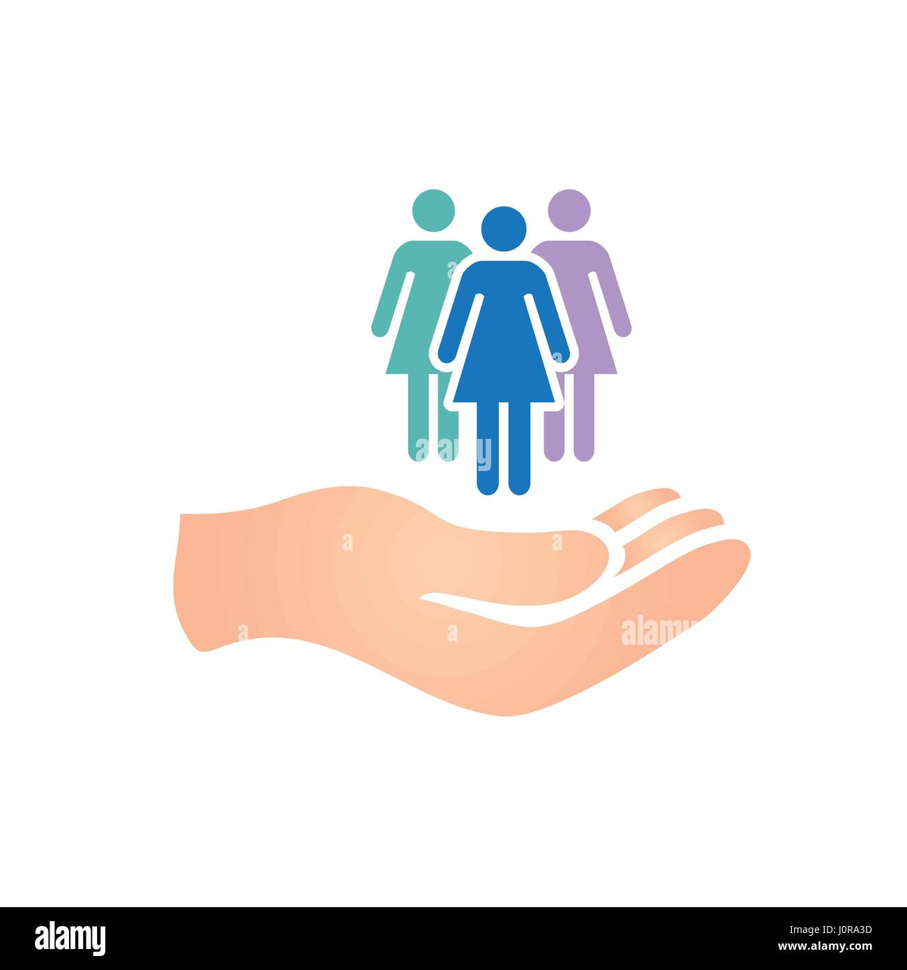 Colorful Women's Services Icon with Female Symbol Stock Vector Image ...