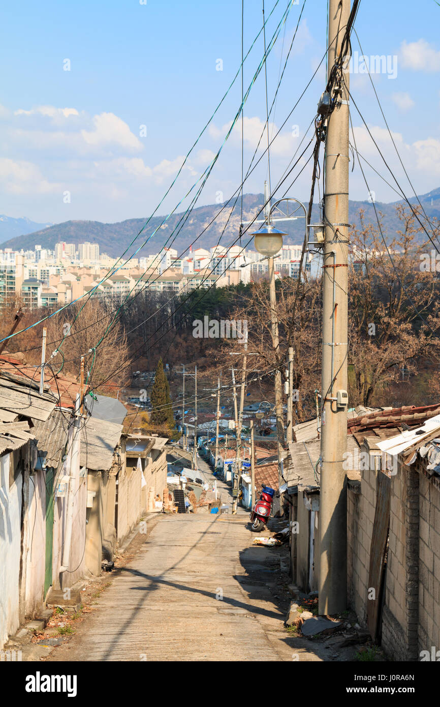 View of the last poor hillside village called Baeksa Village(104 town ...
