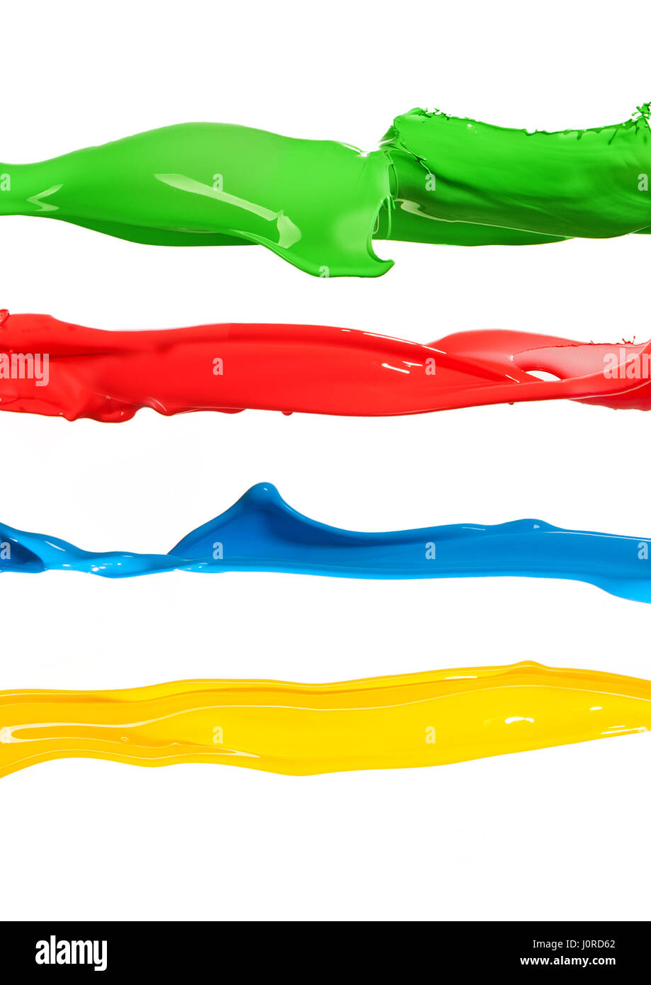 Colourful paint splashes on white background Stock Photo - Alamy