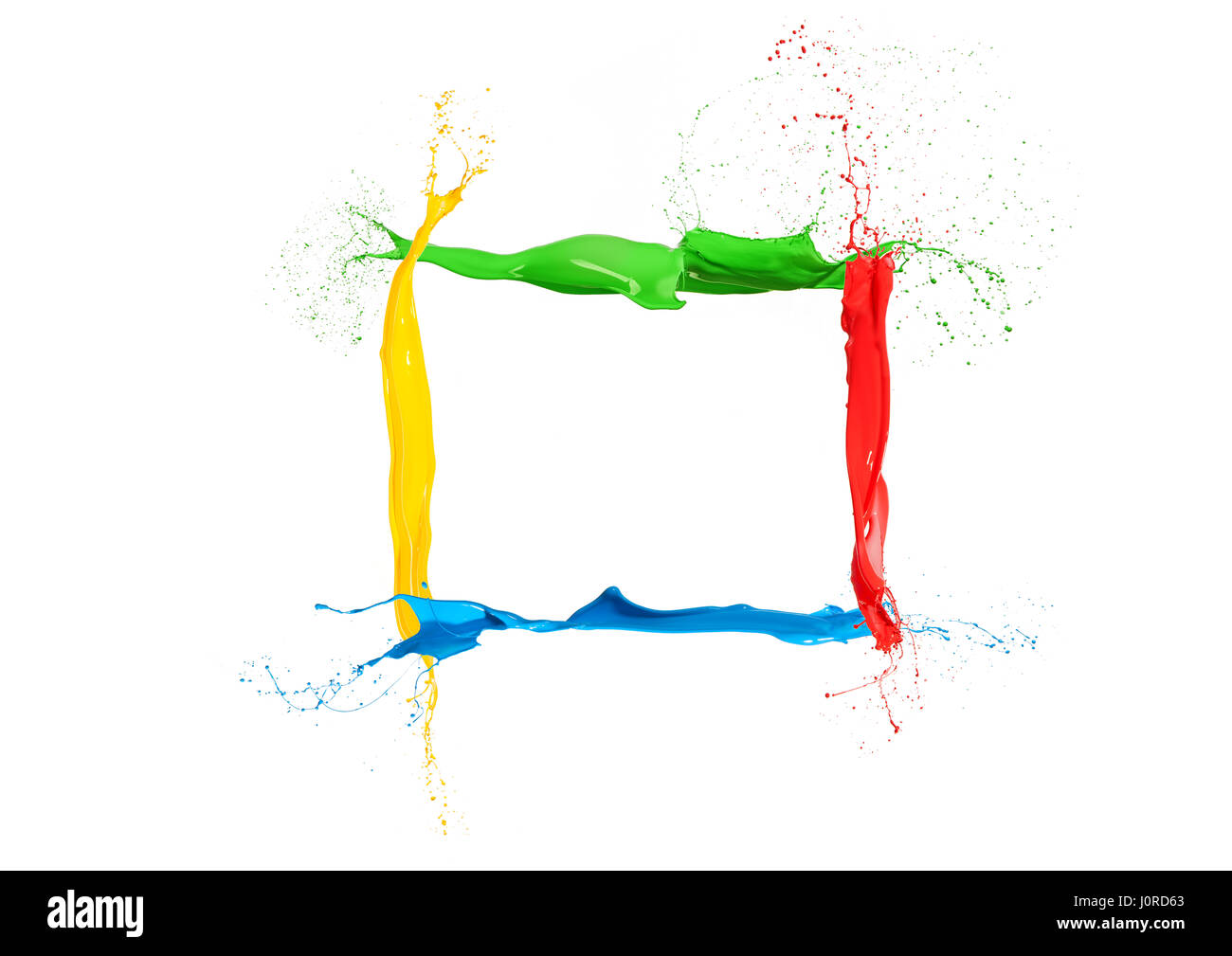 Colourful paint splashes on white background Stock Photo - Alamy
