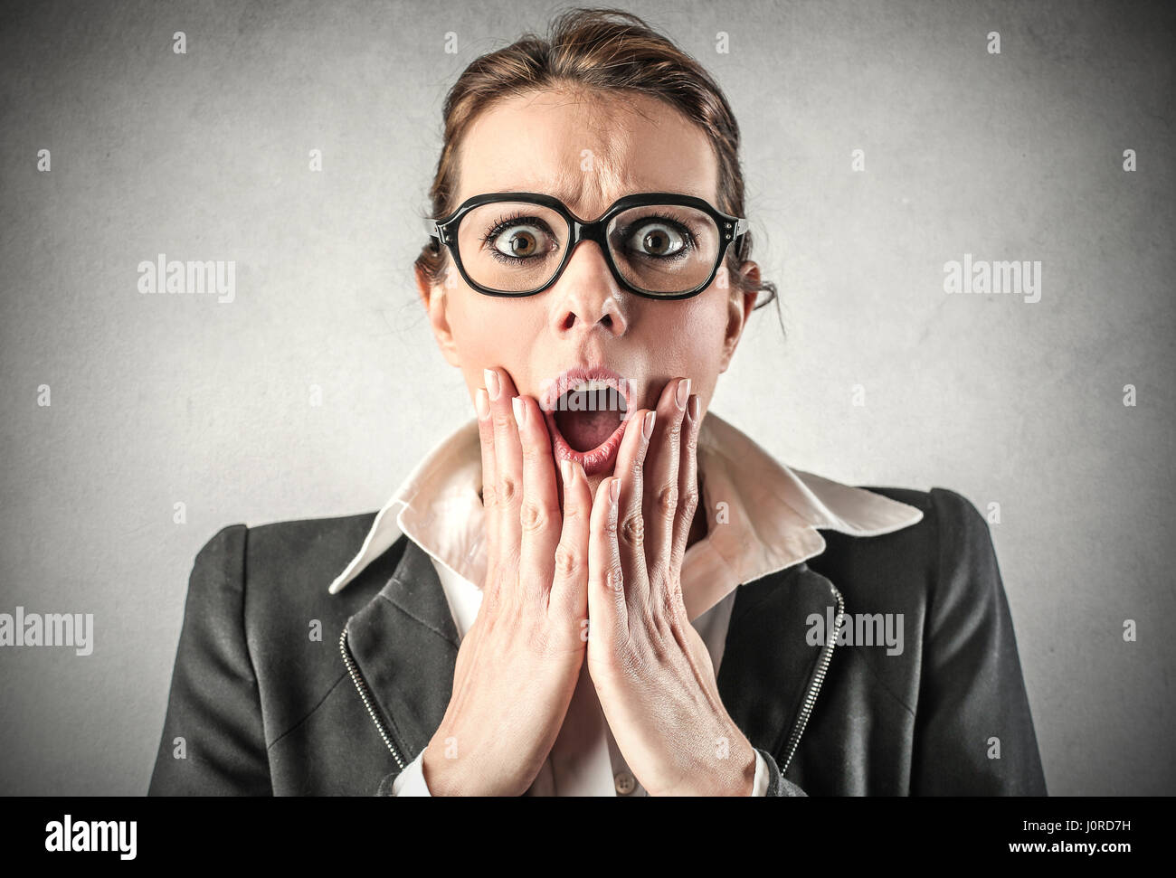 businesswoman being surprised Stock Photo - Alamy