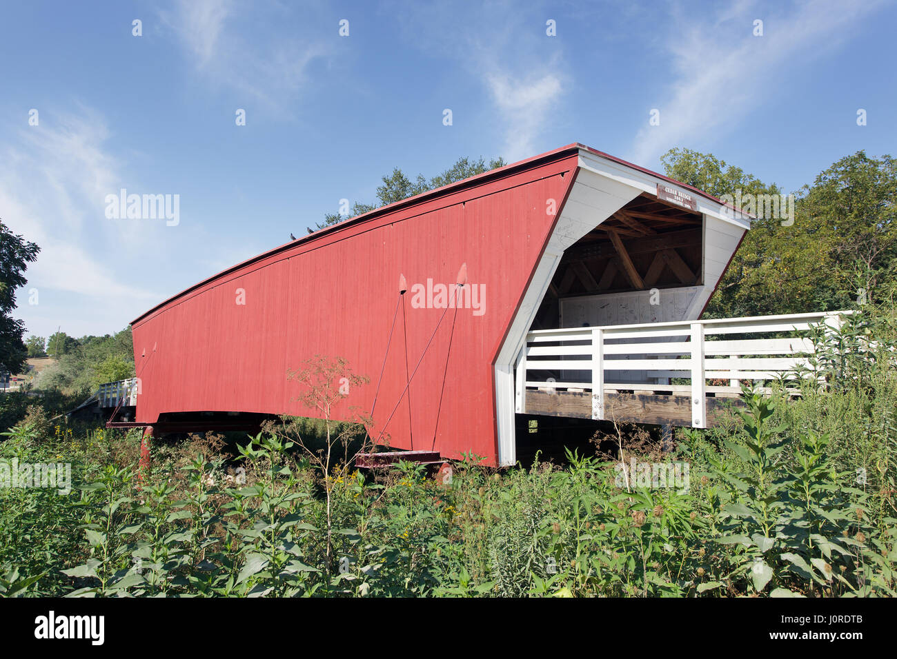The historic Cedar Bridge of Madison County, Iowa was completely ...