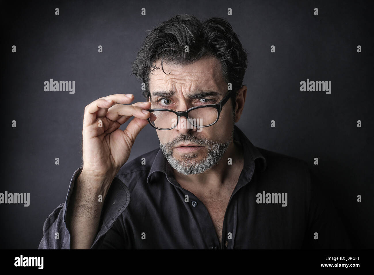 Man with glasses Stock Photo - Alamy