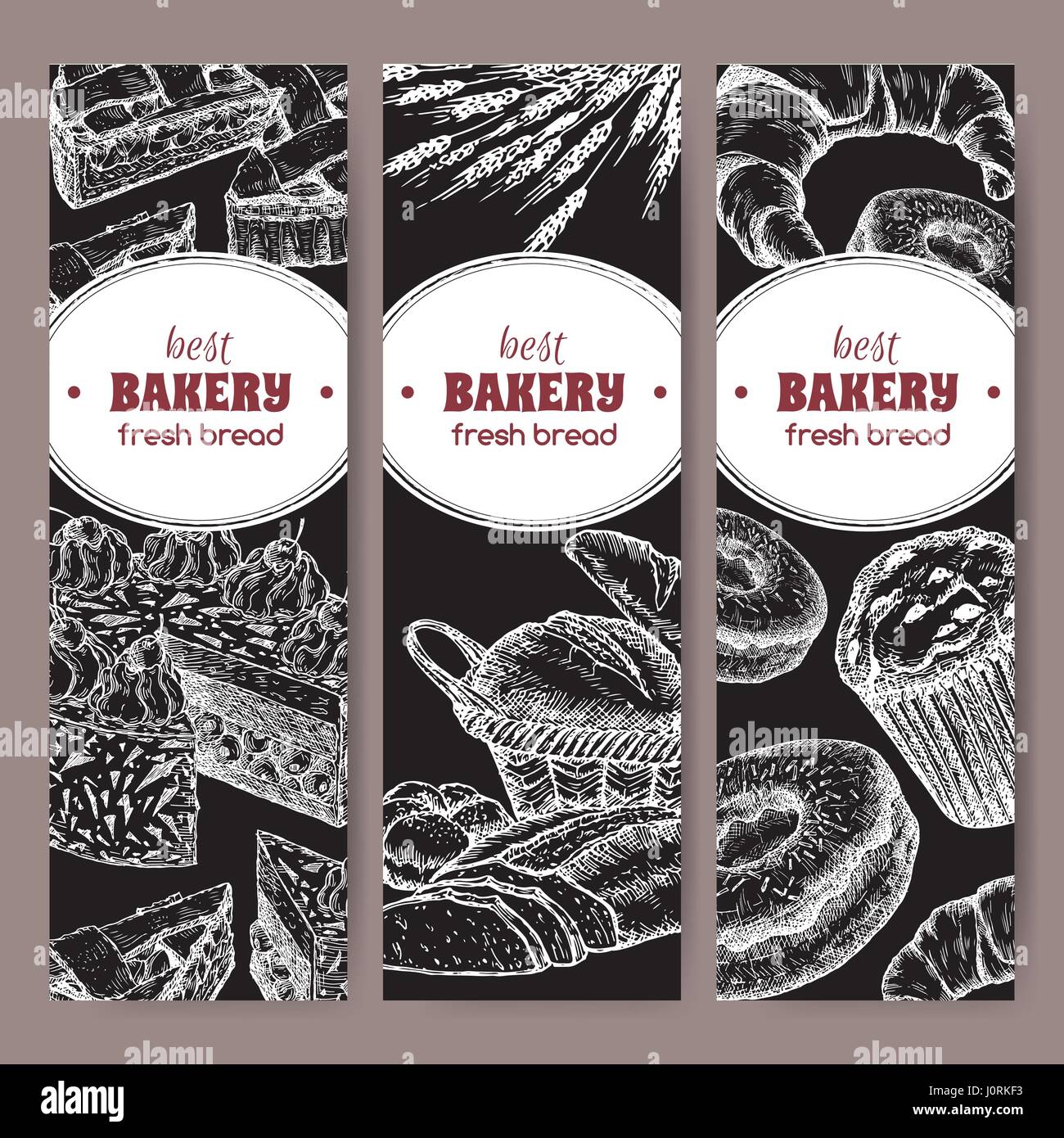 Set of three bakery label templates Stock Vector Image & Art - Alamy