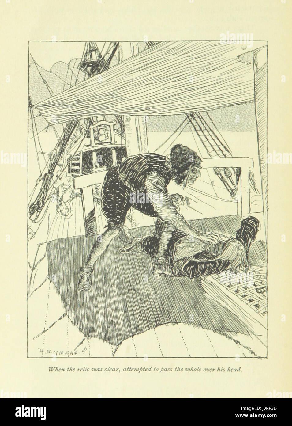 The image from 'The Phantom Ship' shows one of the illustrations by H ...