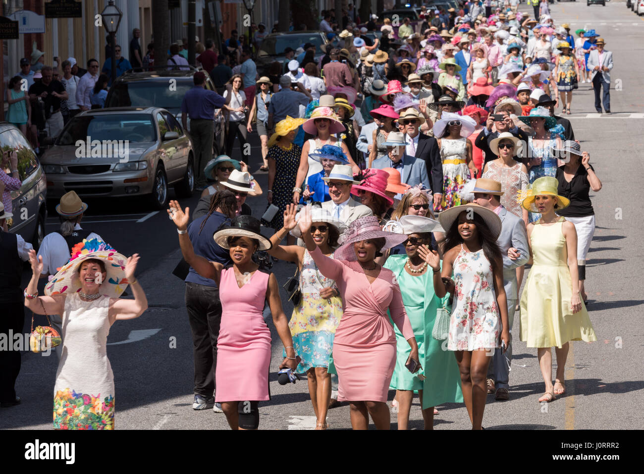Charleston, South Carolina, USA. 15th Apr, 2017. The annual Hat Ladies ...