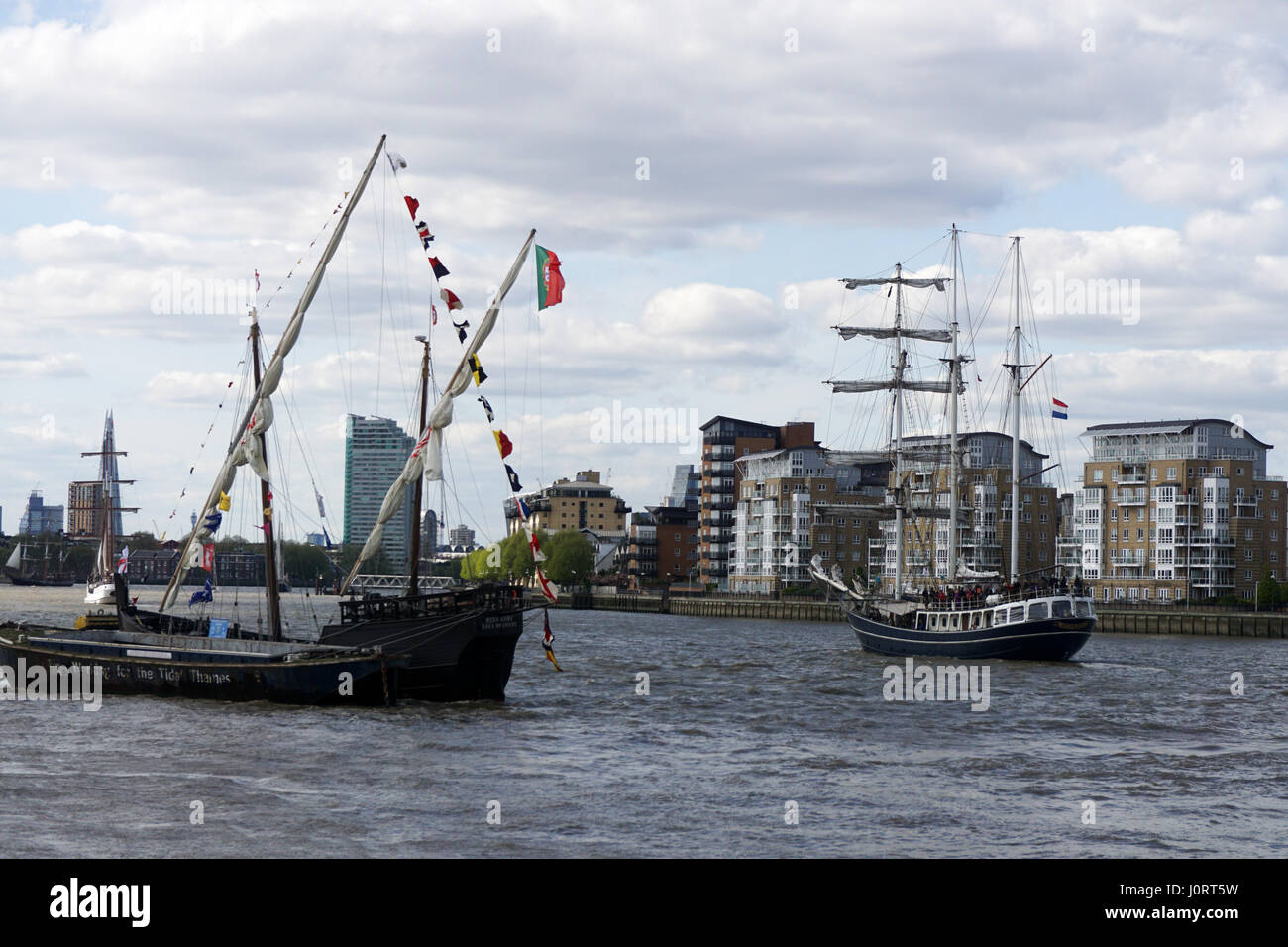 London, England, UK. 15th Apr, 2017. The fleet of Tall Ships Parade of ...