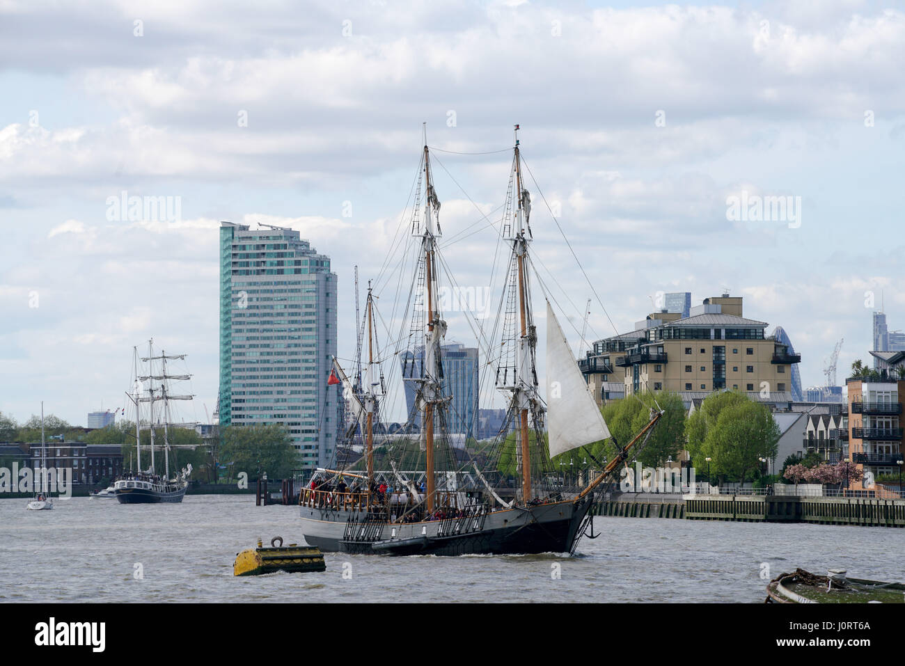 London, England, UK. 15th Apr, 2017. The fleet of Tall Ships Parade of ...