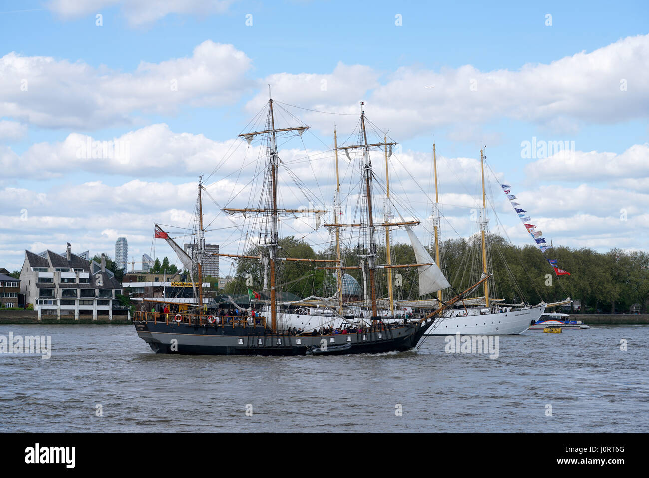 London, England, UK. 15th Apr, 2017. The fleet of Tall Ships Parade of ...