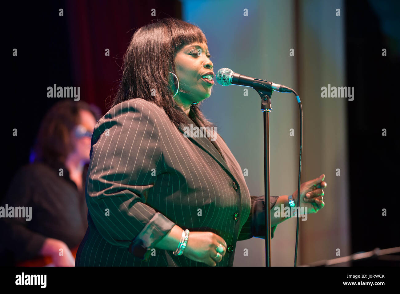 Nantwich, UK. 15th April, 2017. Ruby Turner performs live at Nantwich ...