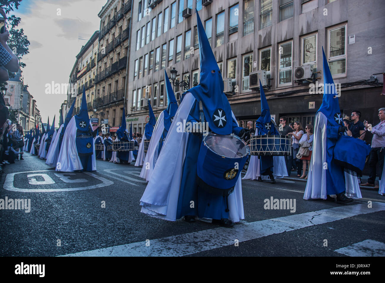 Madrid, Spain. 15th Apr, 2017. La soledad procession in the holly week ...