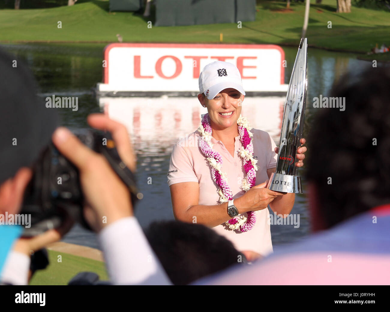 April 15, 2017 - Winner Cristie Kerr celebrates her record win at the ...