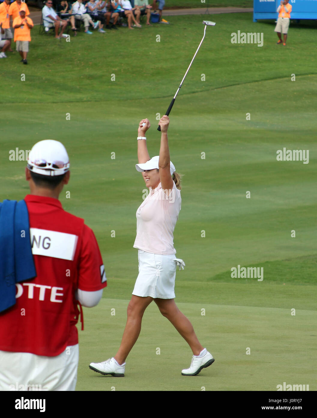 April 15, 2017 - Winner Cristie Kerr celebrates her record win at the ...