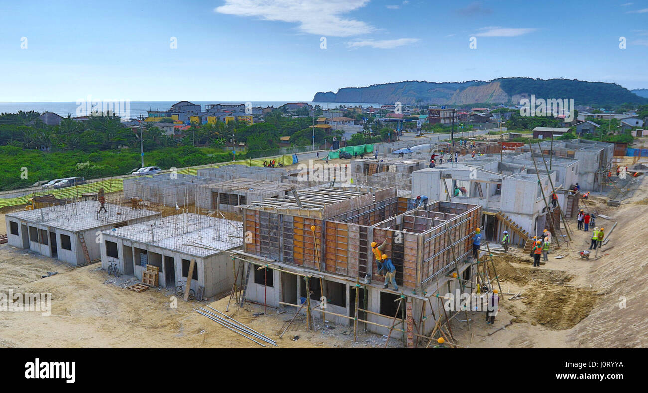 Manabi. 13th Apr, 2017. Photo taken on April 13, 2017 shows houses ...