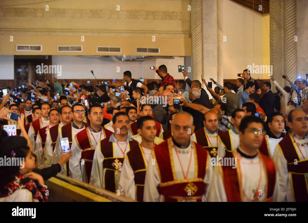 Cairo, Egypt. 15th Apr, 2017. Egyptian Coptic Christians take part in ...