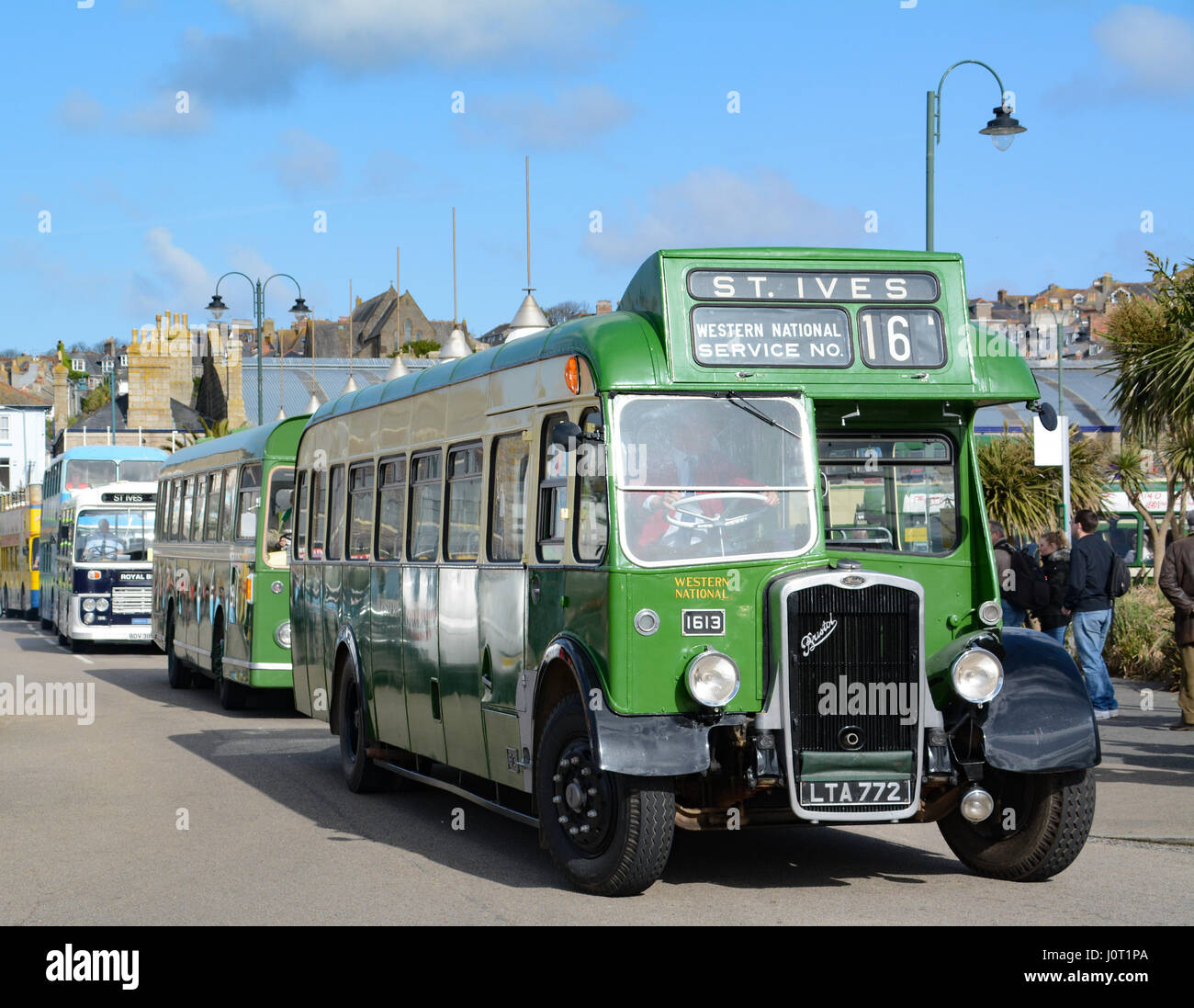 Penzance, Cornwall, UK. 16th April 2017. The annual Easter vintage bus ...