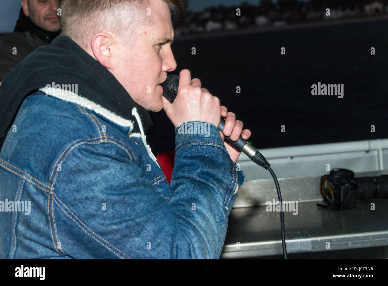 Kiel, Germany. 15th April, 2017. DJ Richard Judge aka J.U.D.G.E. during ...