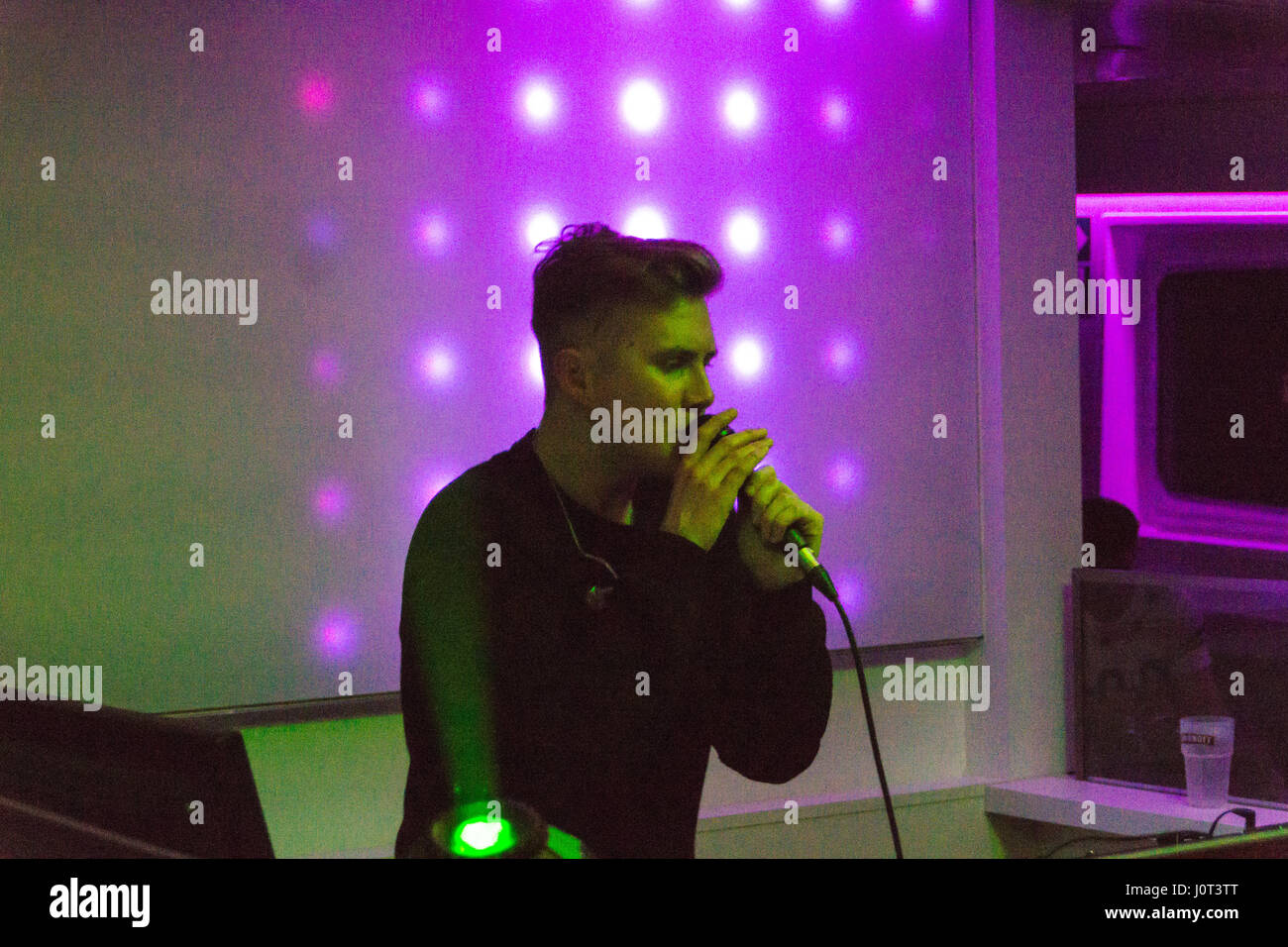 Kiel, Germany. 15th April, 2017. DJ Richard Judge aka J.U.D.G.E. during ...