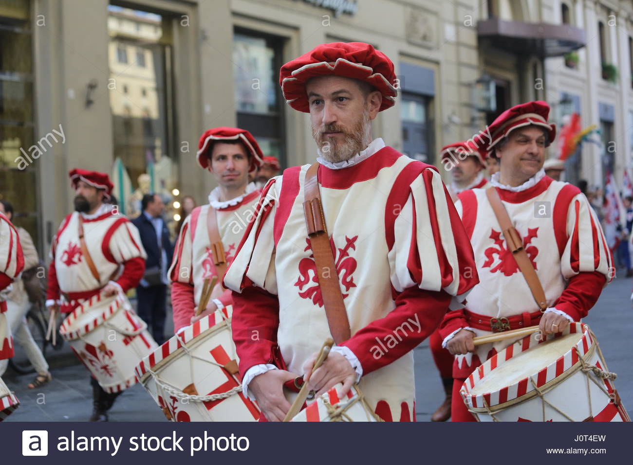Florence, Italy. 16th Apr, 2017. Florence Italy: Explosion of the Cart ...