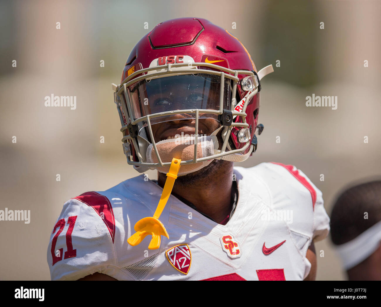 Los Angeles, CA, USA. 15th Apr, 2017. USC safety (21) Jamel Cook has ...