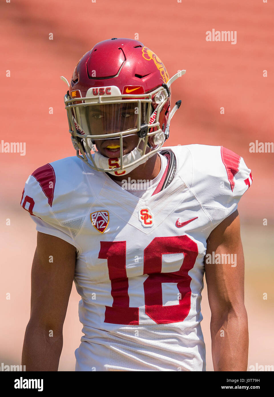Los Angeles, CA, USA. 15th Apr, 2017. USC defensive back (18) Jalen ...