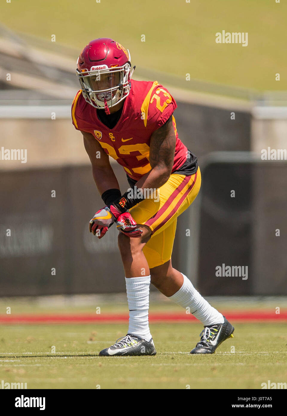 Los Angeles, CA, USA. 15th Apr, 2017. USC wide receiver (23) Velus ... Los Angeles, CA, USA. 15th Apr, 2017. USC wide receiver (23) Velus ...