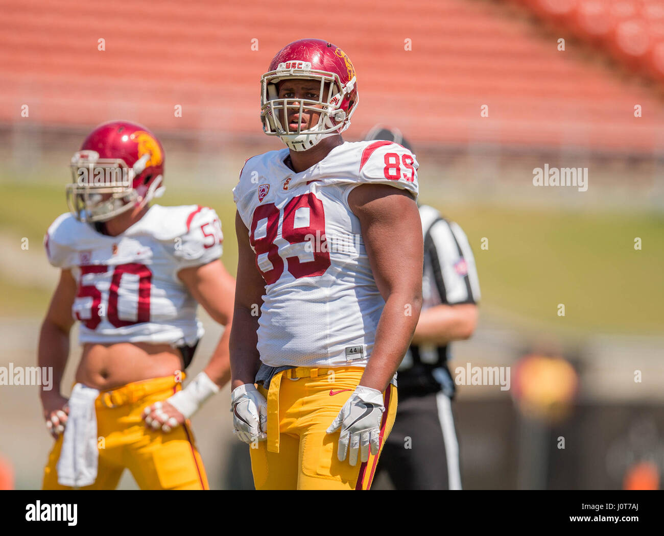 Los Angeles, CA, USA. 15th Apr, 2017. USC defensive tackle (89 ...