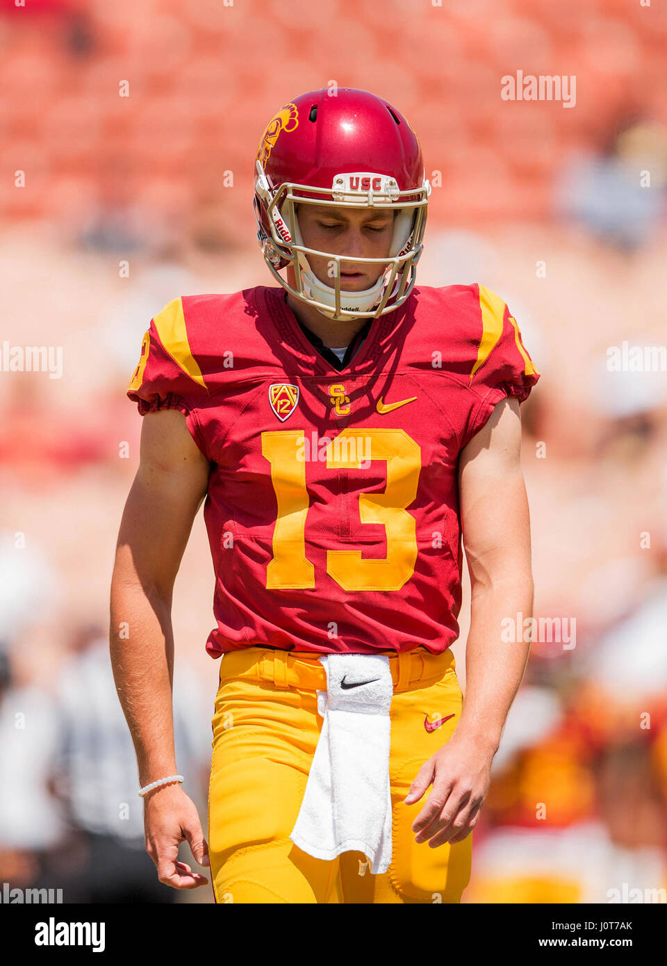 Los Angeles, CA, USA. 15th Apr, 2017. USC quarterback (13) Jack Sears ...