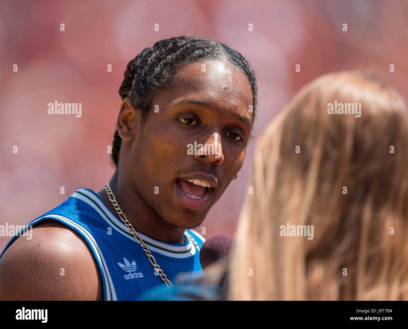 Los Angeles, CA, USA. 15th Apr, 2017. Former USC player Adoree' Jackson ...