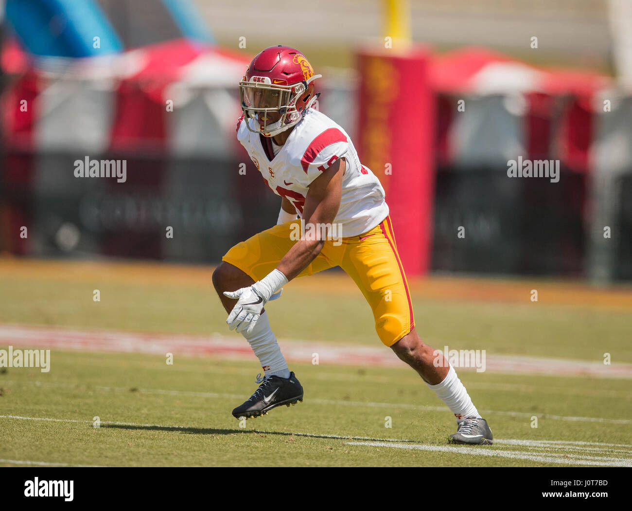 Los Angeles, CA, USA. 15th Apr, 2017. USC defensive back (18) Jalen ...
