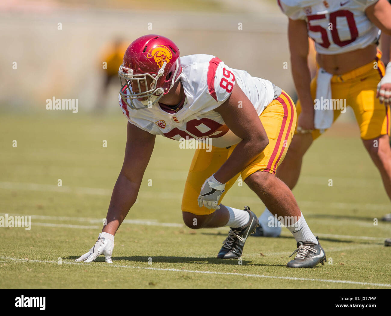 Los Angeles, CA, USA. 15th Apr, 2017. USC defensive tackle (89 ...