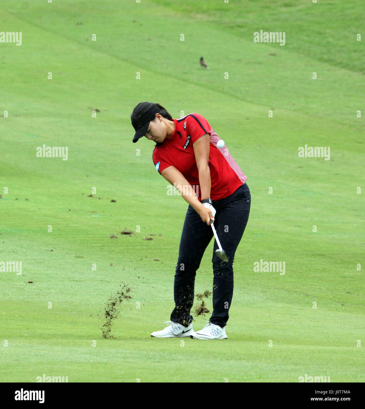 April 15, 2017 - In Gee Chun hits from the 13th fairway during action ...