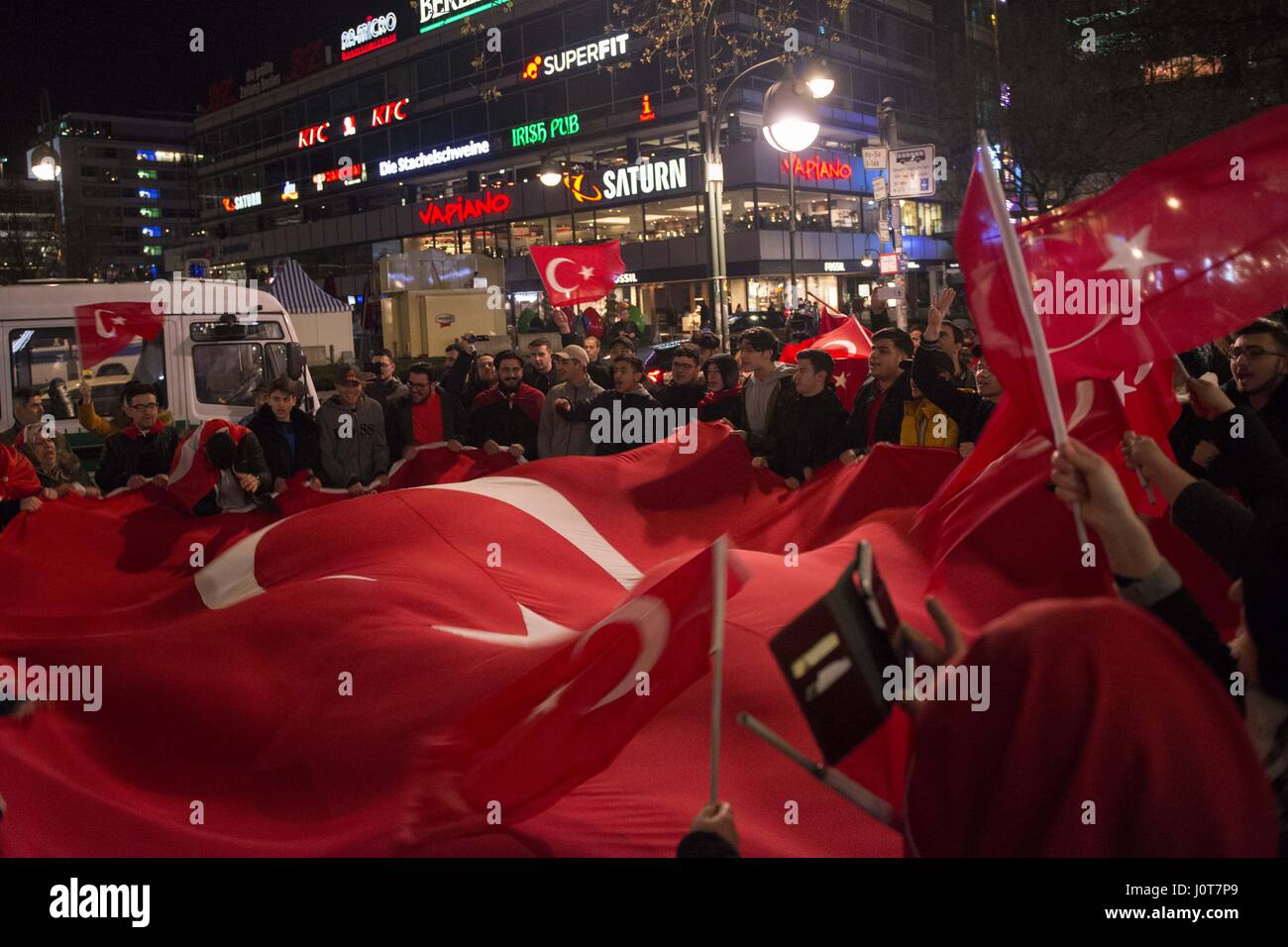 Berlin, Berlin, Germany. 16th Apr, 2017. About 100 German-born Turks ...