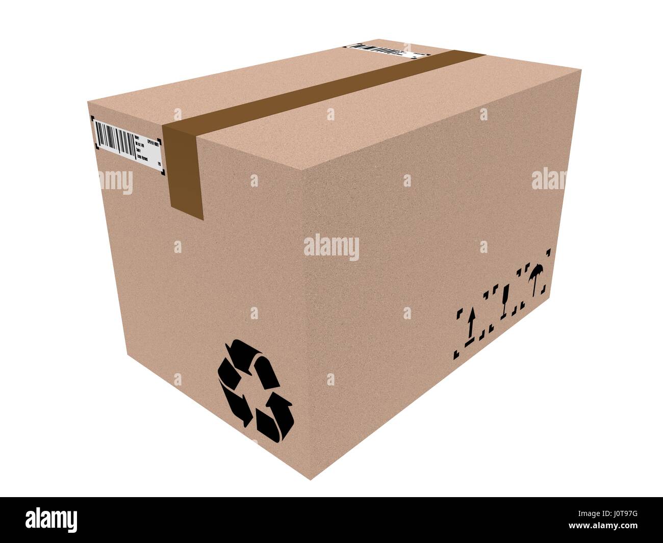 of isolated delivery box on white background Stock Photo - Alamy