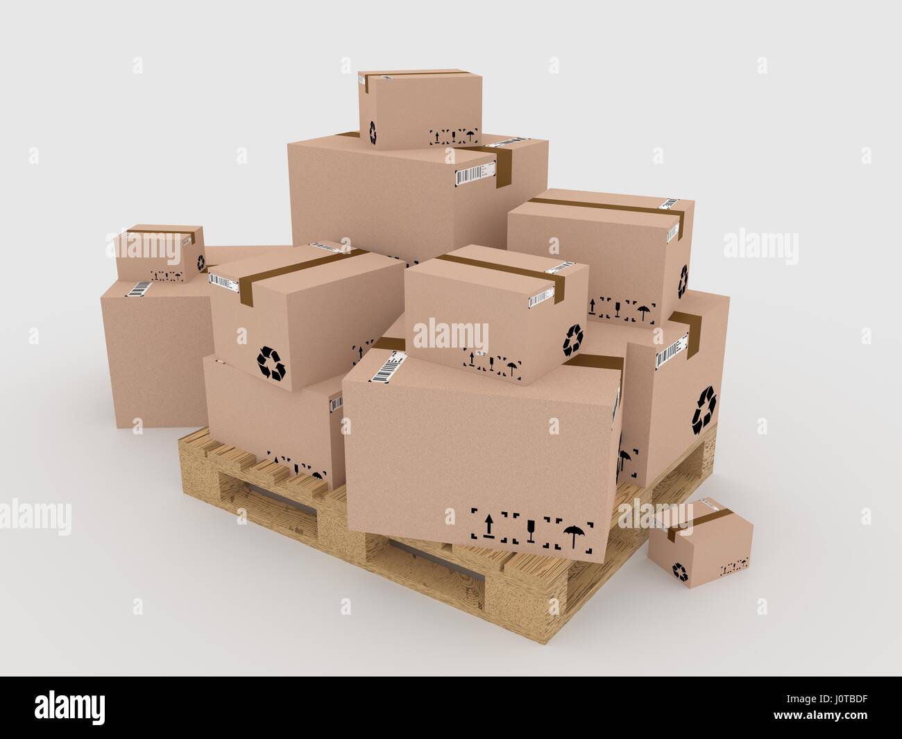 3d render of palette with boxes ilolustration Stock Photo - Alamy