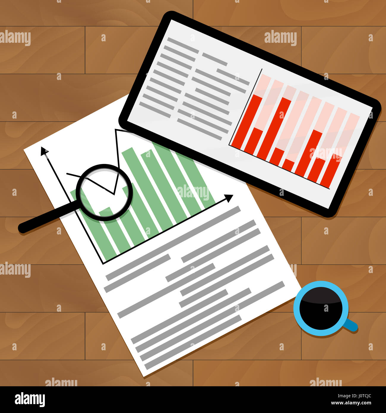 Statistical finance analysis, vector flowchart study illustration Stock ...