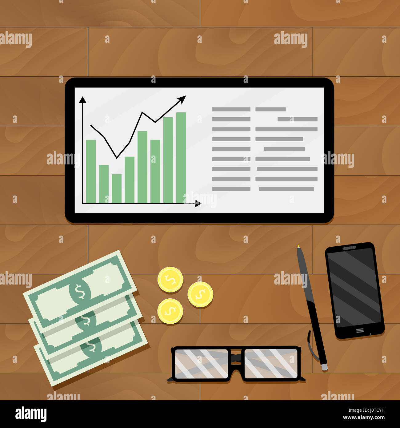 Statistic economic graphic, vector result analysis graph market profit ...