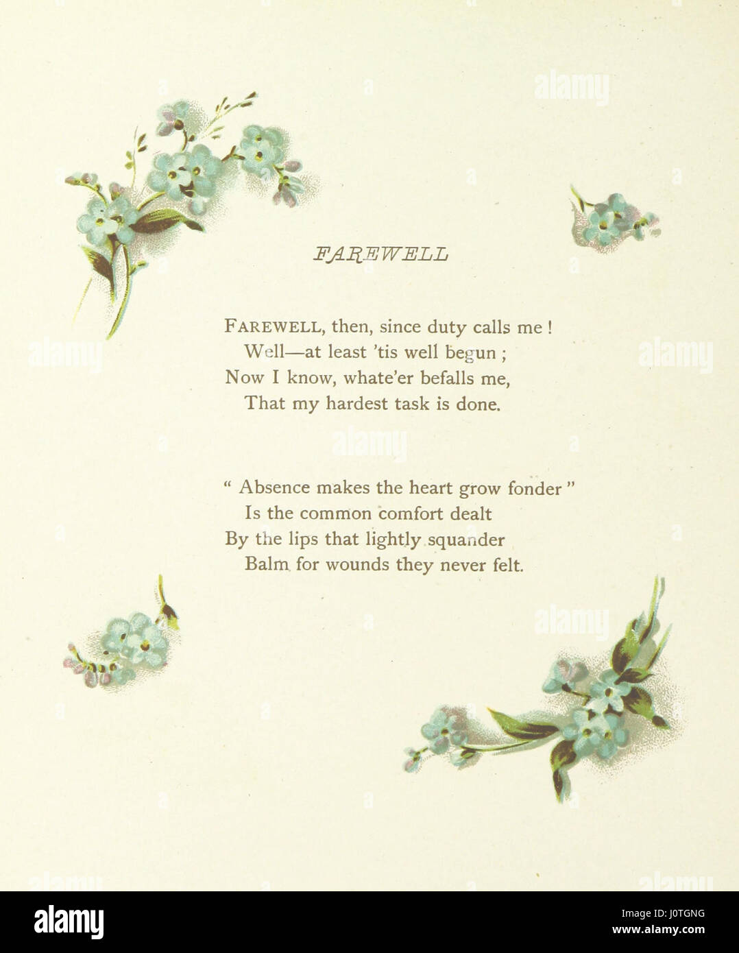 This poetic work, titled 'Forget-Me-Nots,' presents a collection of ...