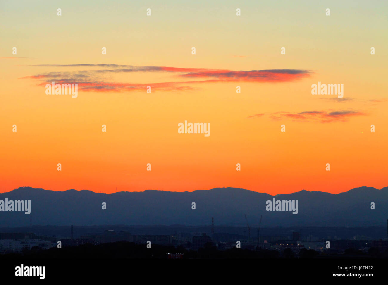 Evening Sky View from Tachikawa city Western Tokyo Japan Stock Photo ...