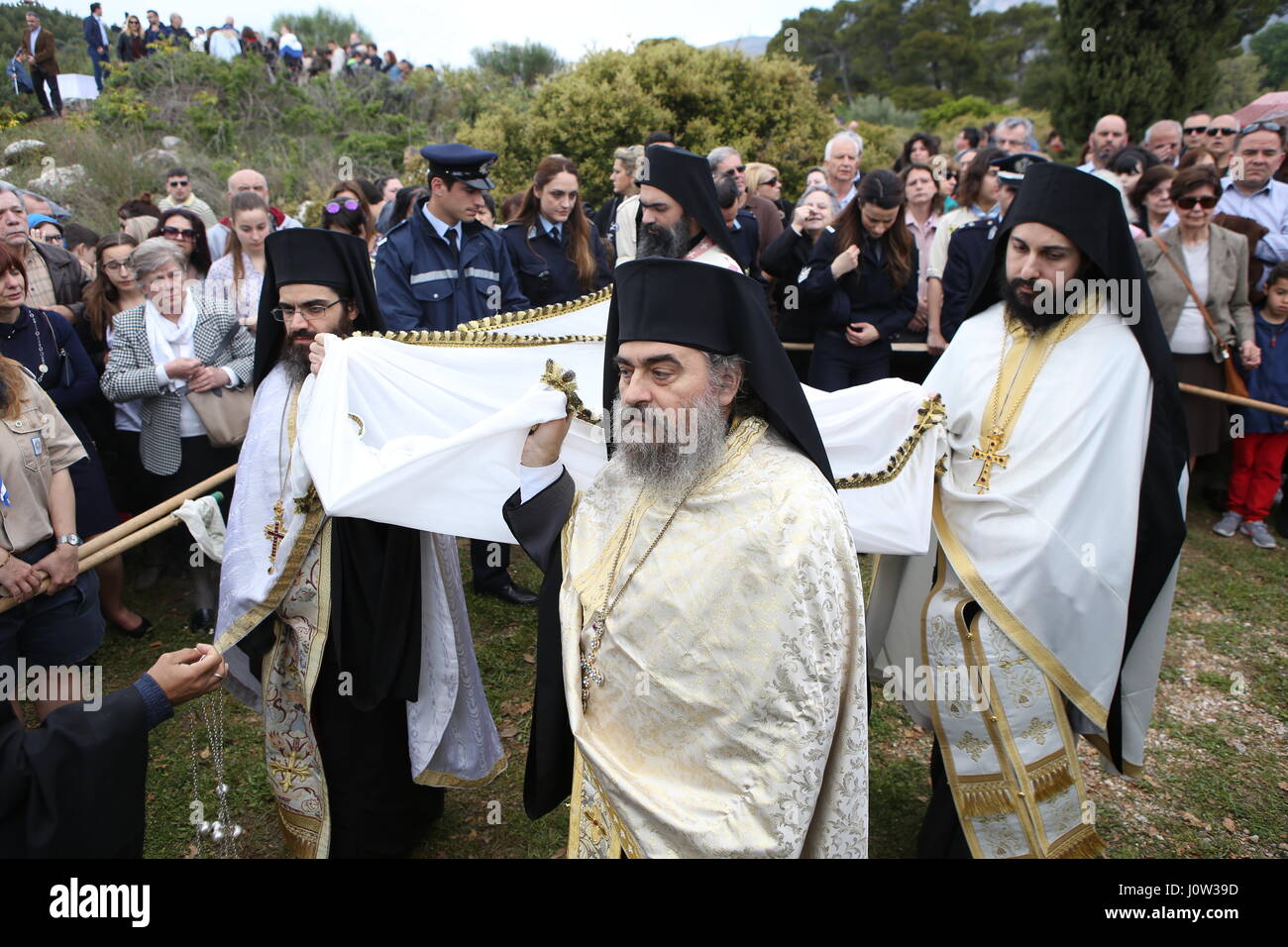 Athens, Greece. 14th Apr, 2017. The custom of the apokathelosis of ...