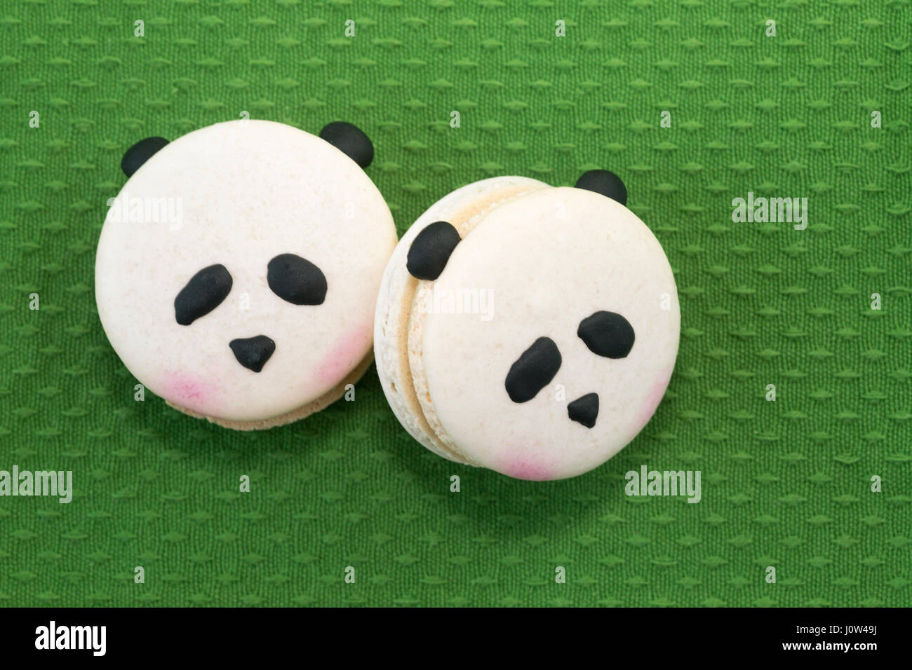 Panda macarons with green tea flavored filling Stock Photo - Alamy