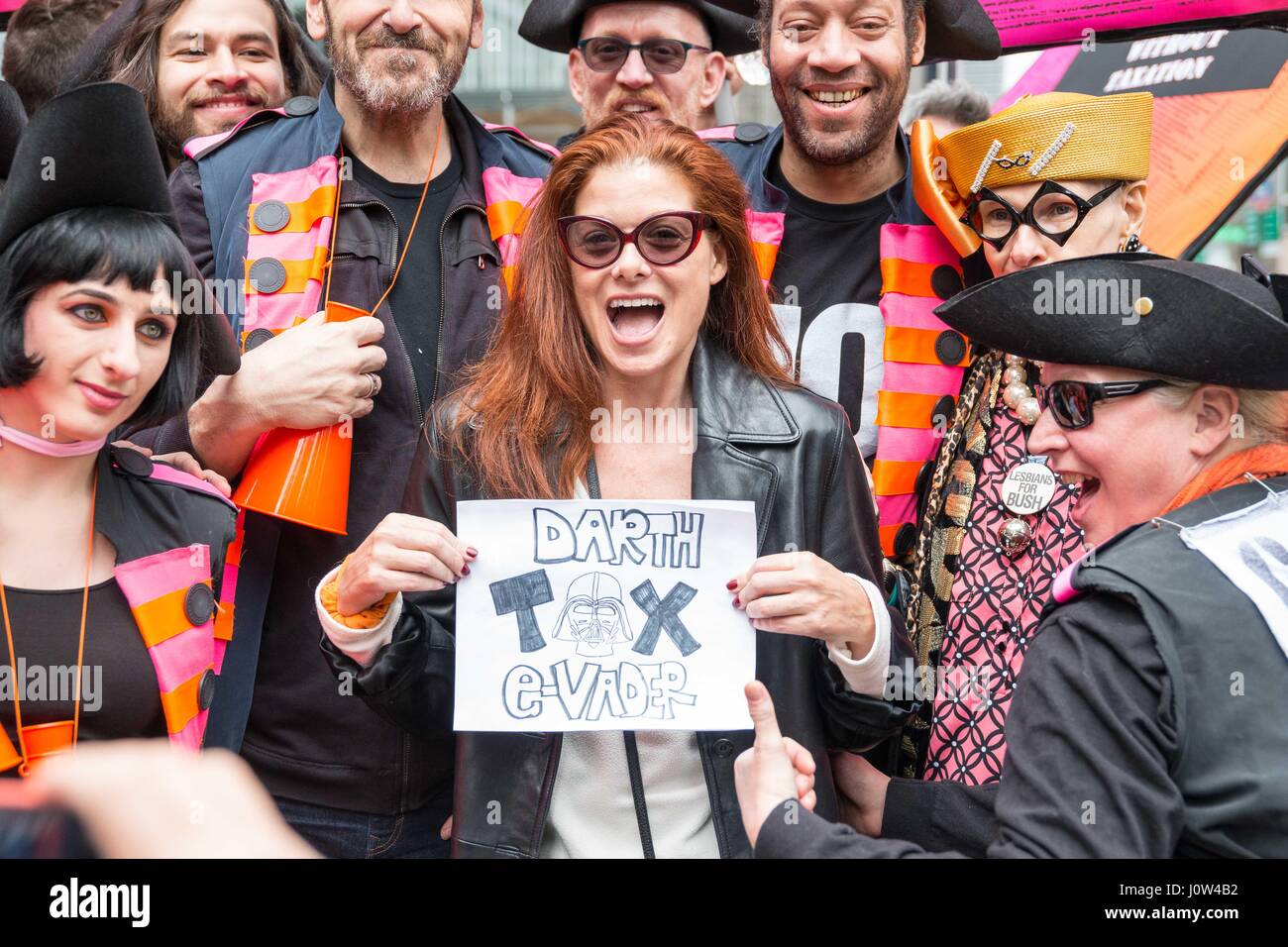New York, United States. 15th Apr, 2017. Actress Debra Messing is seen ...