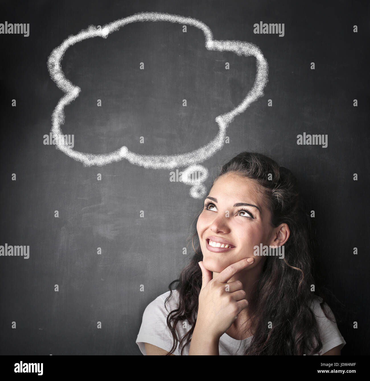 Cartoon female face thought bubble hi-res stock photography and images ...