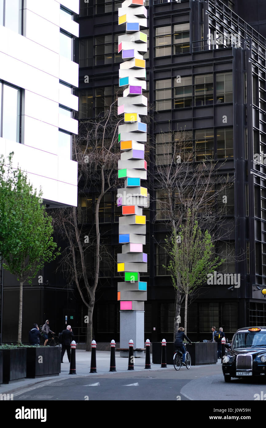 Modern art installation, Appold Street, The City, London, United ...