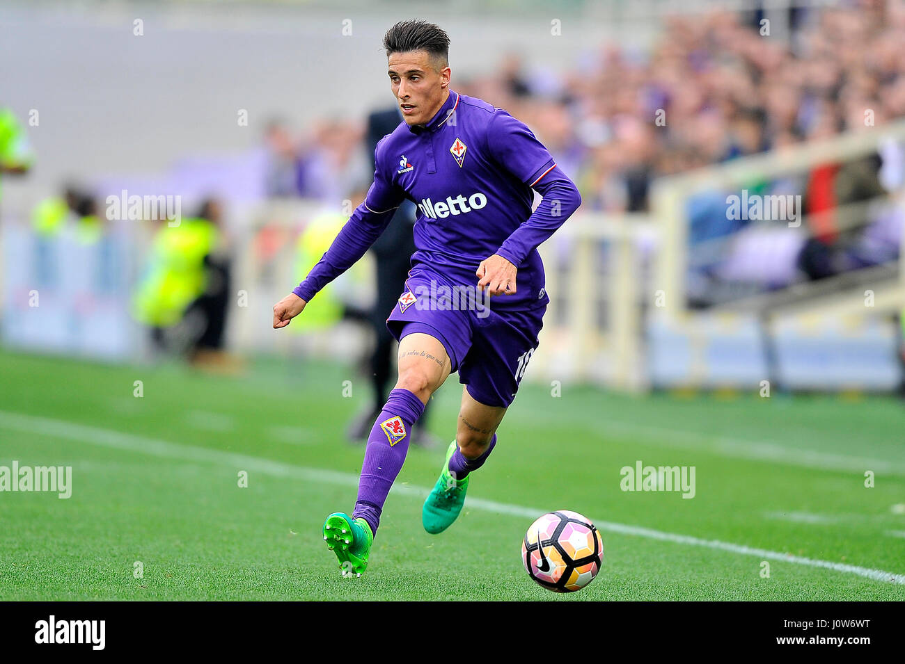 Florence, Italy. 15th Apr, 2017. A.c.f. Fiorentina's Cristian Tello in ...